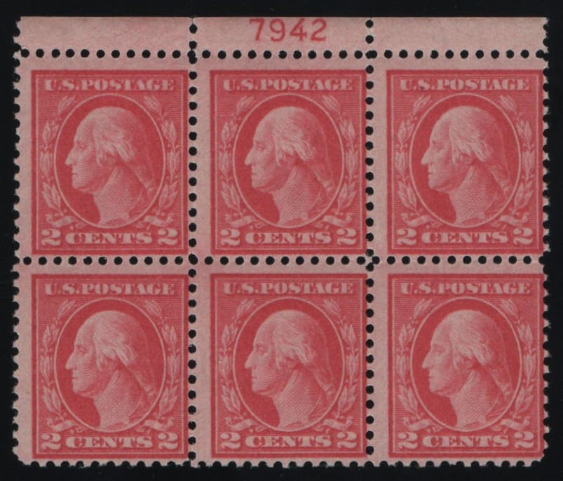 Scott# 467 "WASHINGTON" PLATE BLOCK (4) MNH FROM THE ERROR SHEET | The ...
